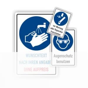 Gebotszeichen neue ISO 7010 und ASR A 1.3 bei - PrintEngel