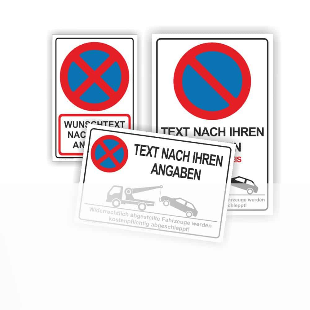 Halteverbot Parkverbot Schilder Individuell Wunschtext - PrintEngel