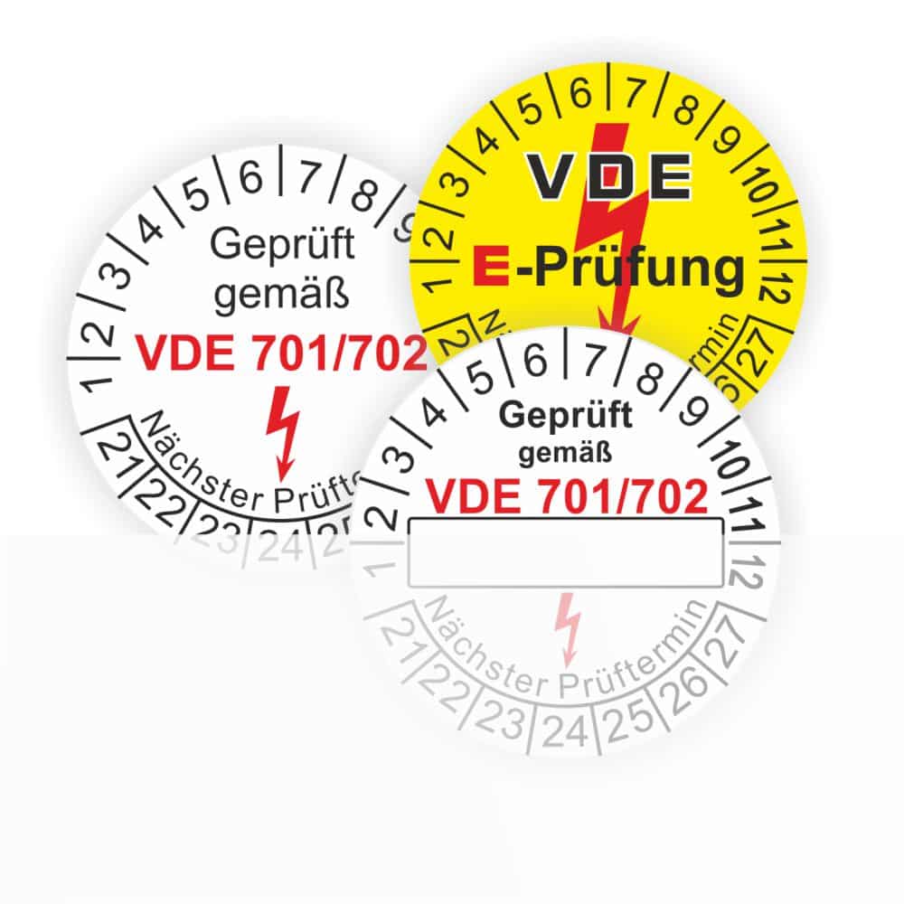 VDE Elektro Check Prüfplaketten JETZT bei - PrintEngel