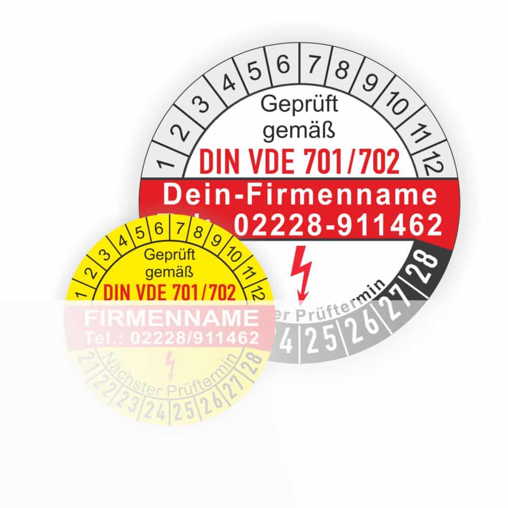 VDE Elektro Check Prüfplaketten JETZT bei - PrintEngel