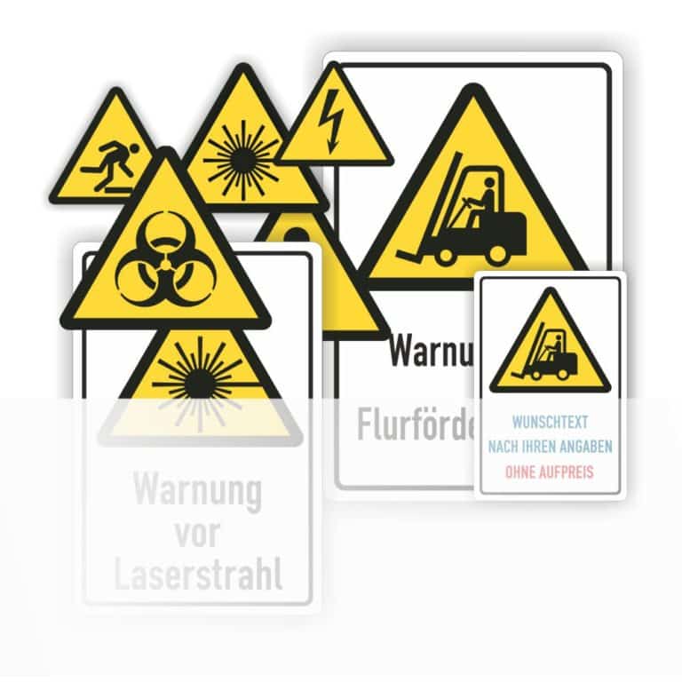 Sicherheitsschilder Verbotszeichen Gebotszeichen Warnzeichen