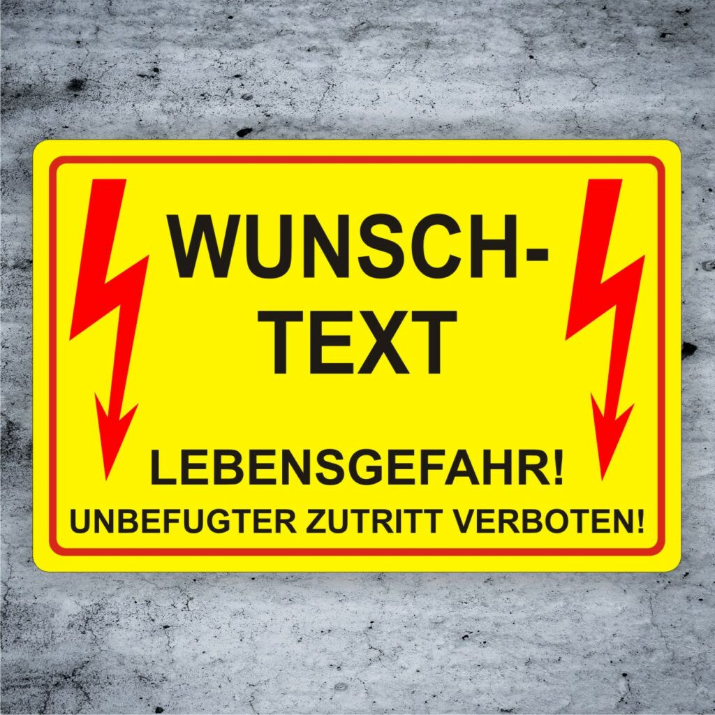 Warnschild Schild Achtung Leitung ist stromführend Hinweis - PrintEngel