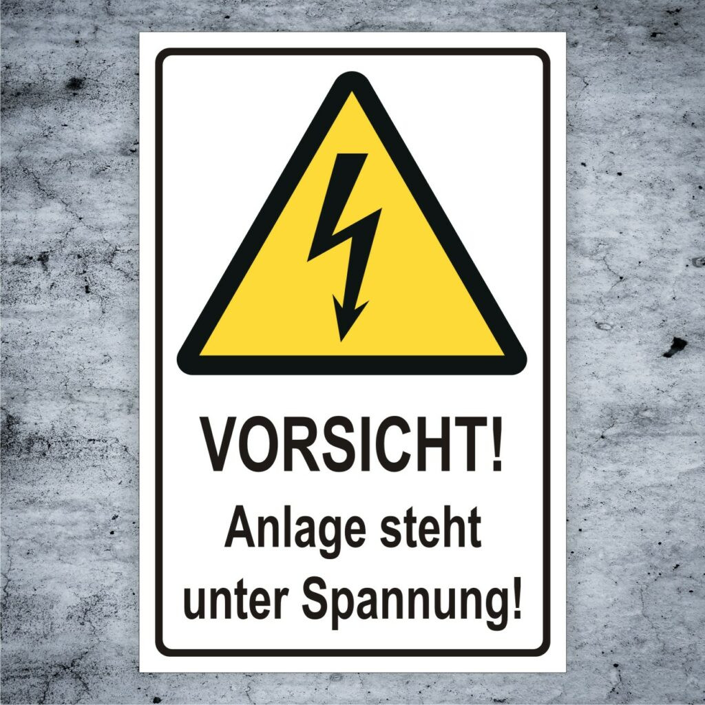 Achtung Starkstrom- Anlage Schild - PrintEngel