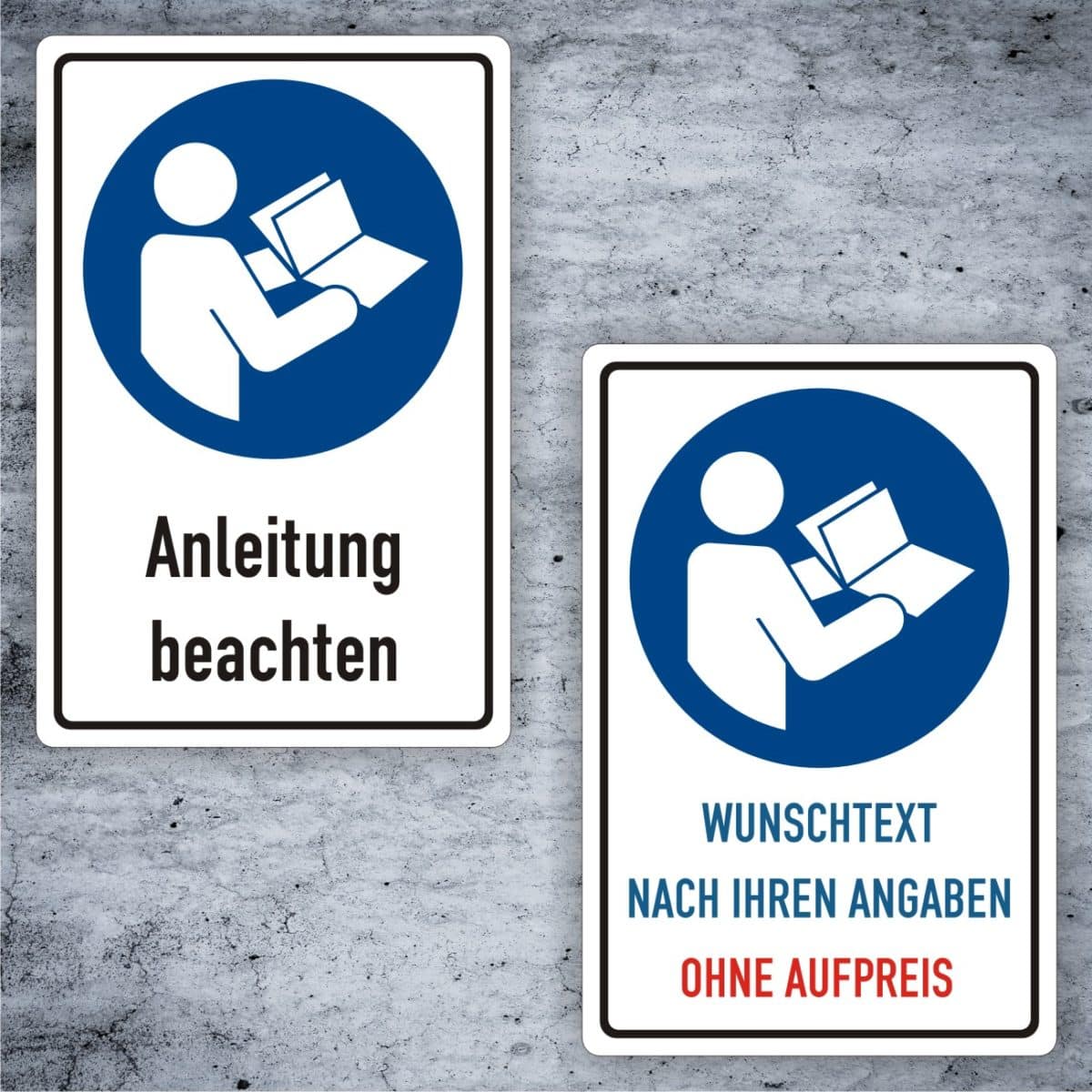 Gebrauchsanweisung beachten Kombischild M002 - PrintEngel