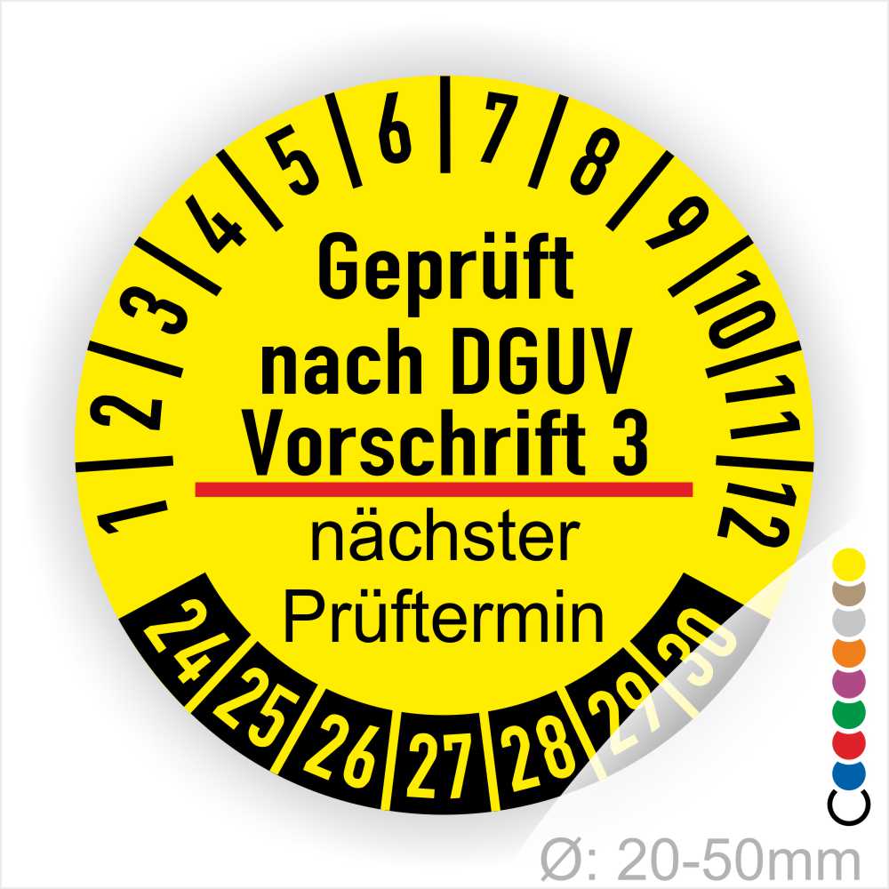 Dguv Vorschrift 3/4 Prüfplaketten für öffentl. Einrichtungen - PrintEngel
