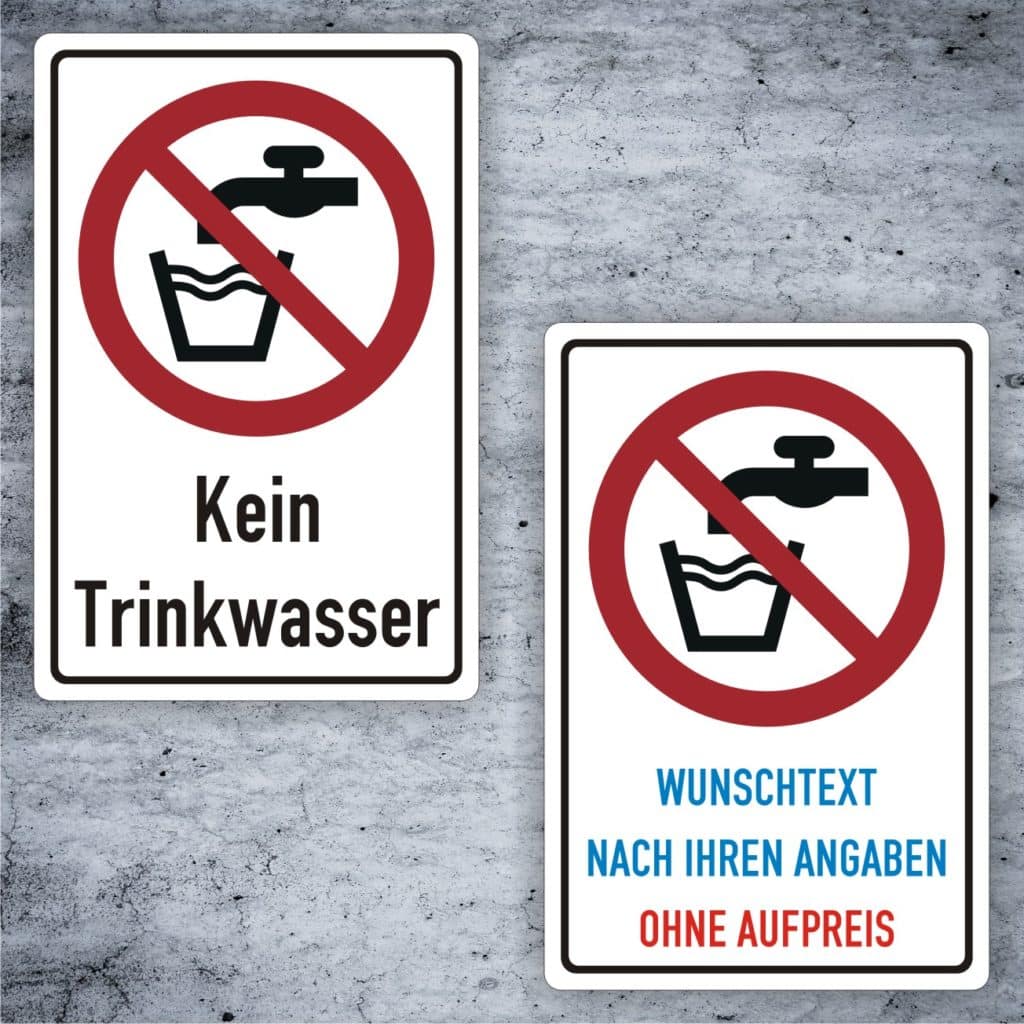 Kein Trinkwasser Kombischild P005 Norm ISO 7010 - PrintEngel