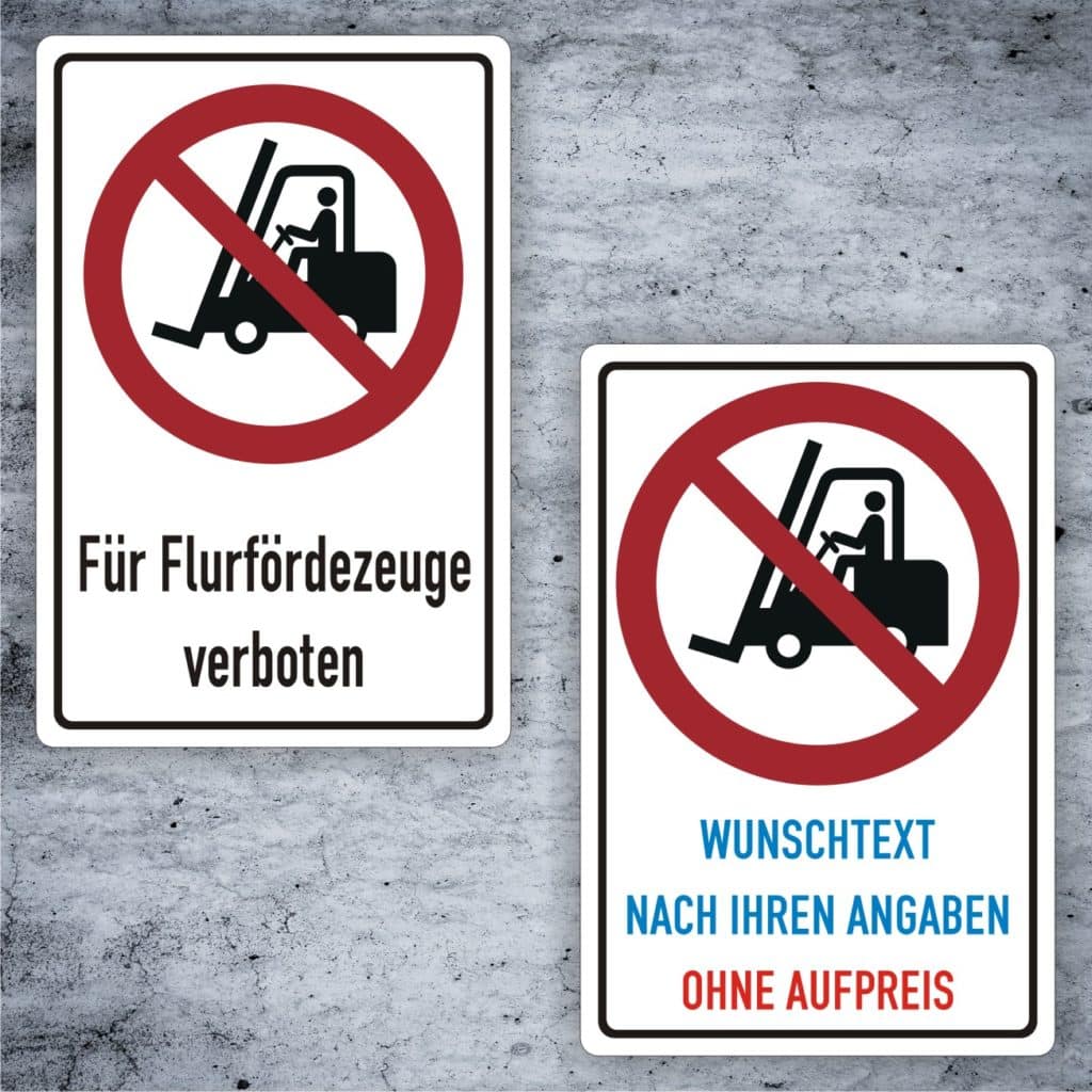 P006 Für Flurförderzeuge verboten Kombischild Norm ISO 7010 - PrintEngel