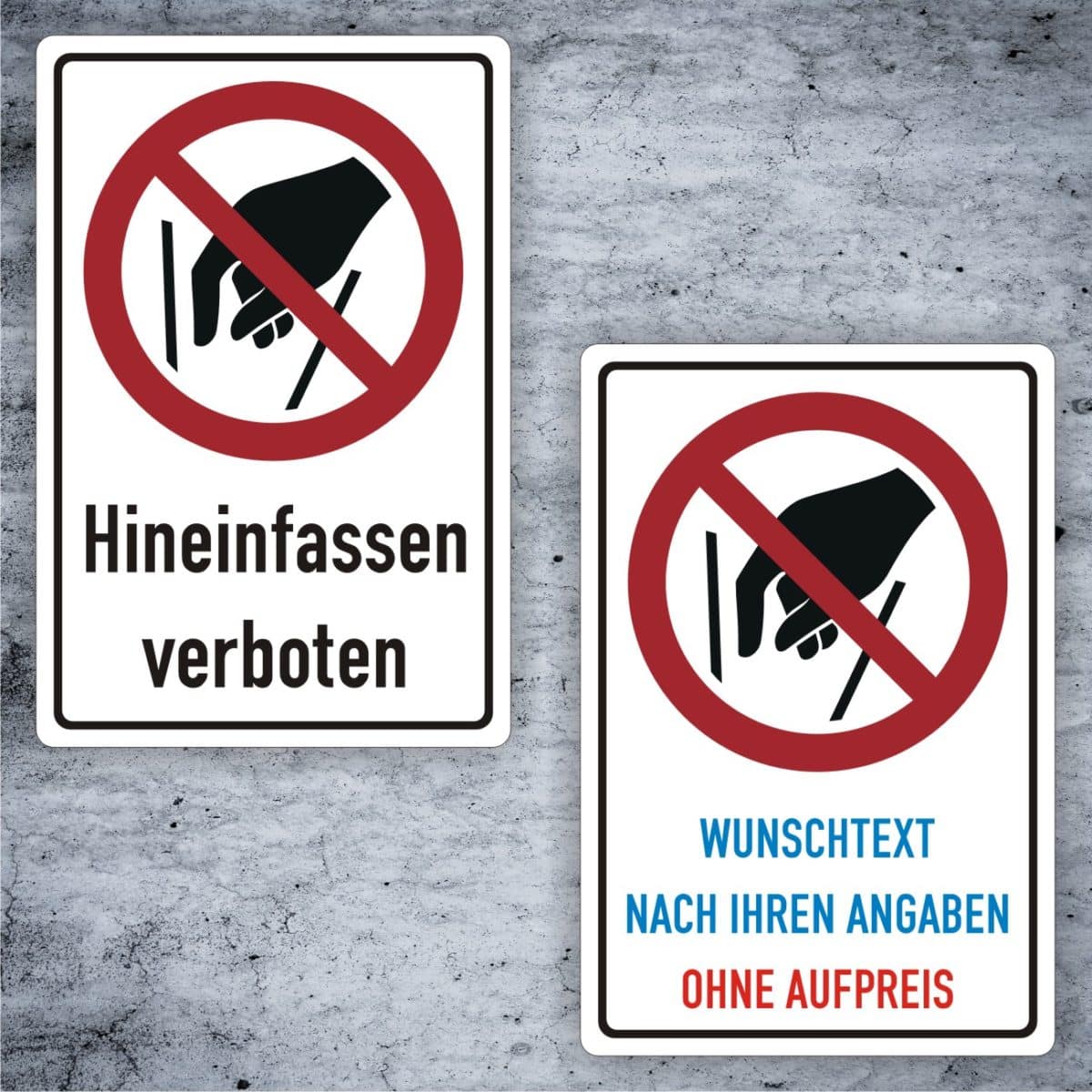 Hineinfassen verboten Kombischild ISO 7010 P015 - PrintEngel