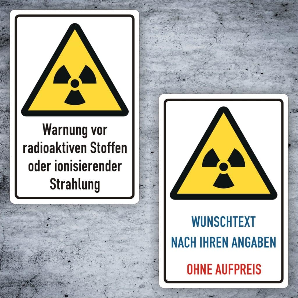 Warnung vor radioaktiven Stoffen oder ionisierender Strahlung ...