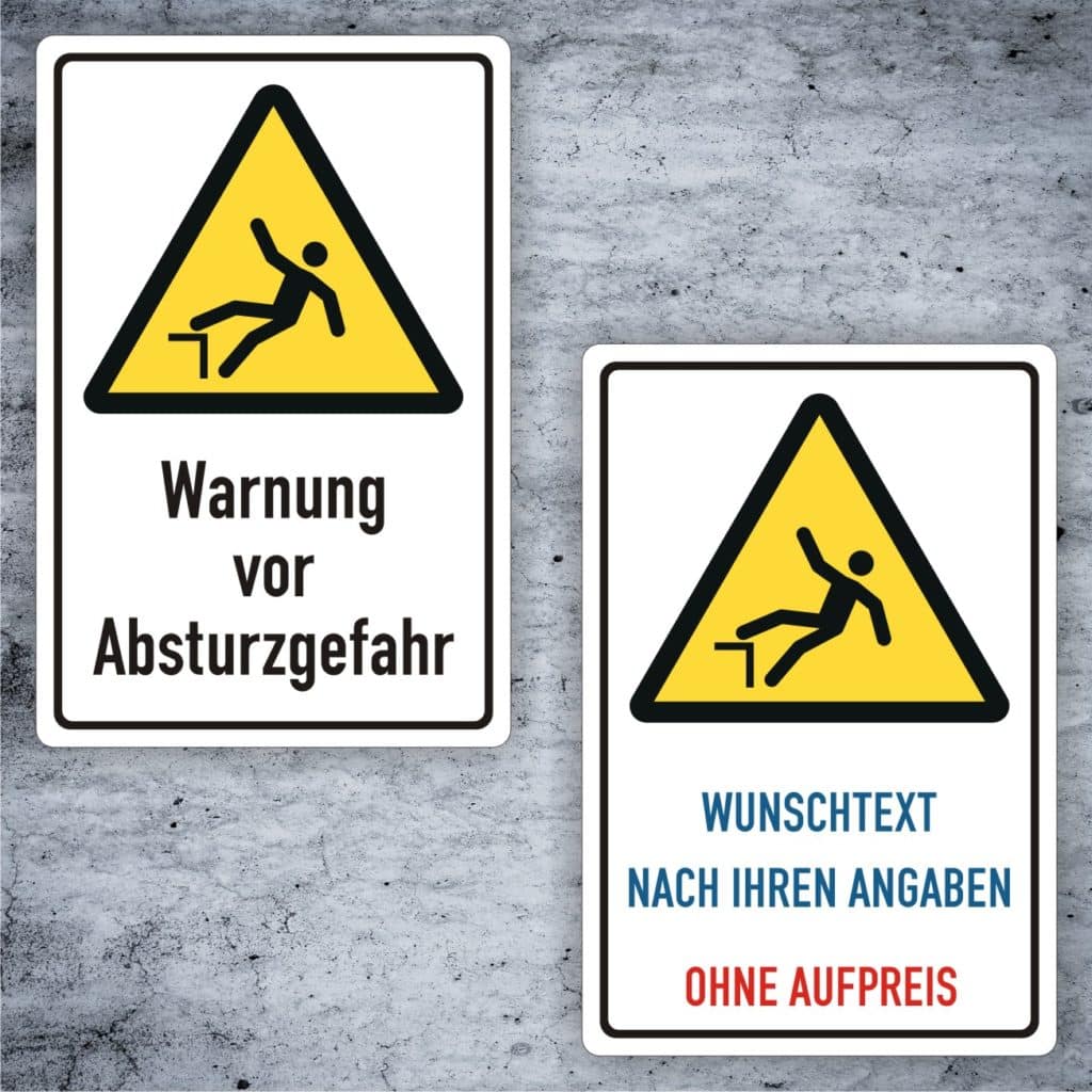 Warnung vor Absturzgefahr Kombischild W008 - PrintEngel