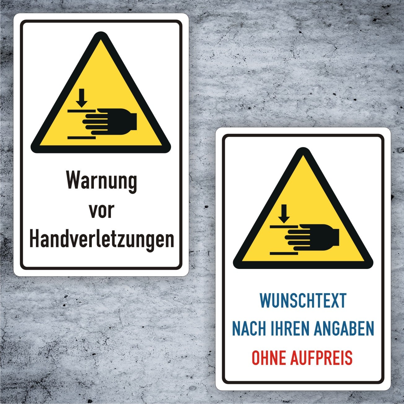 Warnung Vor Handverletzungen Kombischild W024 PrintEngel