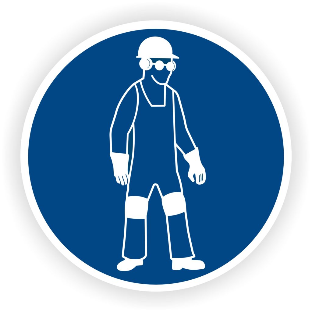 Gebotszeichen-Praxisbewehrt Körperschutzmittel benutzen - PrintEngel