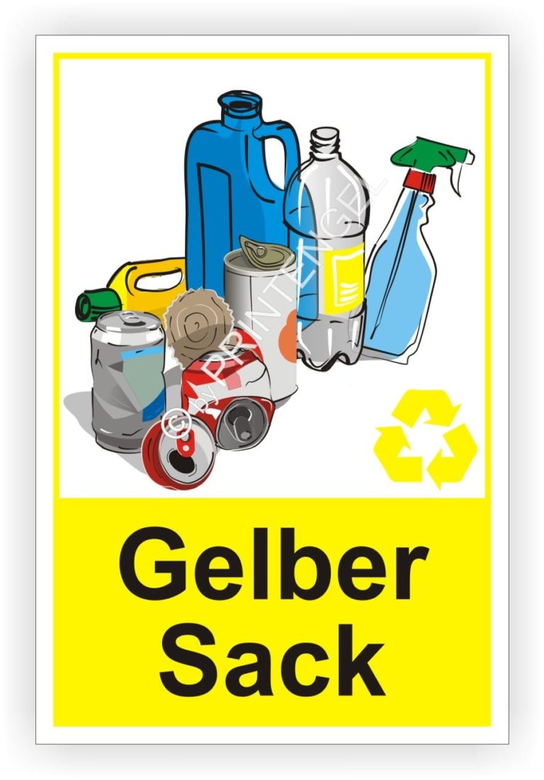 Mülltonne, Abfall, Recyclingaufkleber - Wertstoffkennzeichnung ...