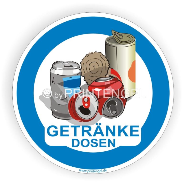 Getränke-Dose Recycling Aufkleber Mülltrennung - PrintEngel