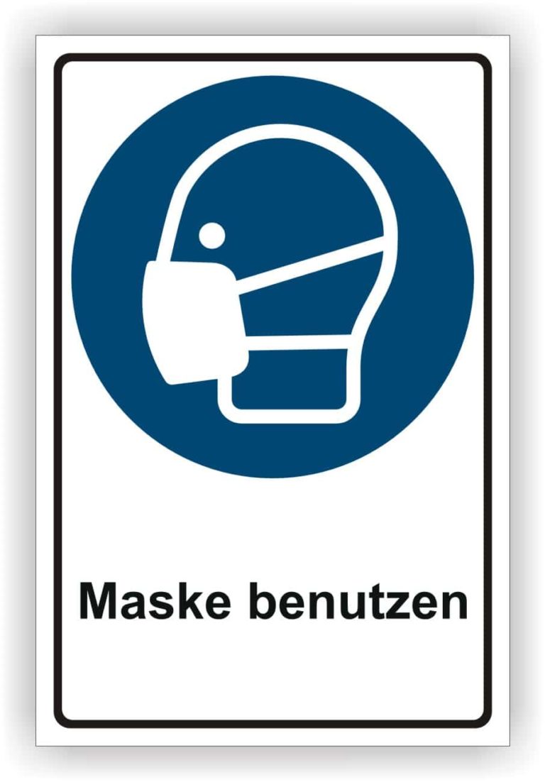 Kombischild - Maske benutzen DIN EN ISO 7010 M016 - PrintEngel