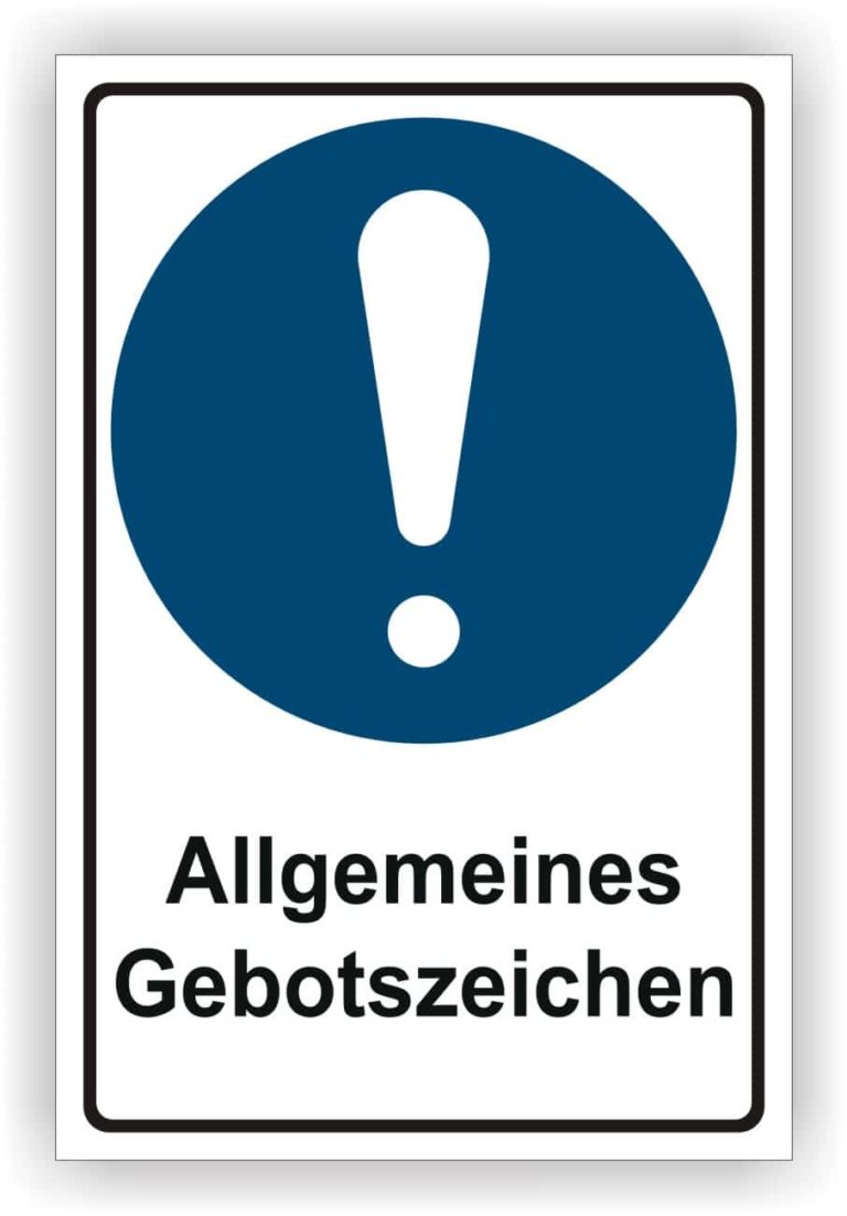 Kombischild - Allgemeines Gebotszeichen DIN EN ISO 7010 M001 ASR A1.3 ...