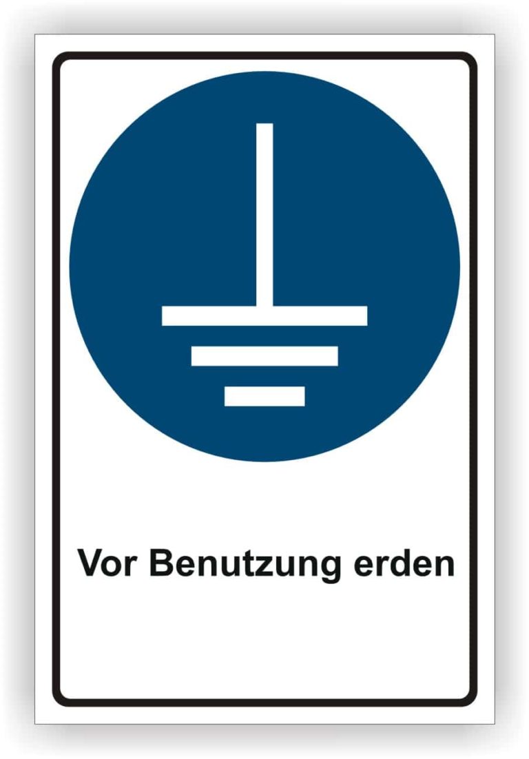 Kombischild - Vor Benutzung erden DIN EN ISO 7010 M005 - PrintEngel