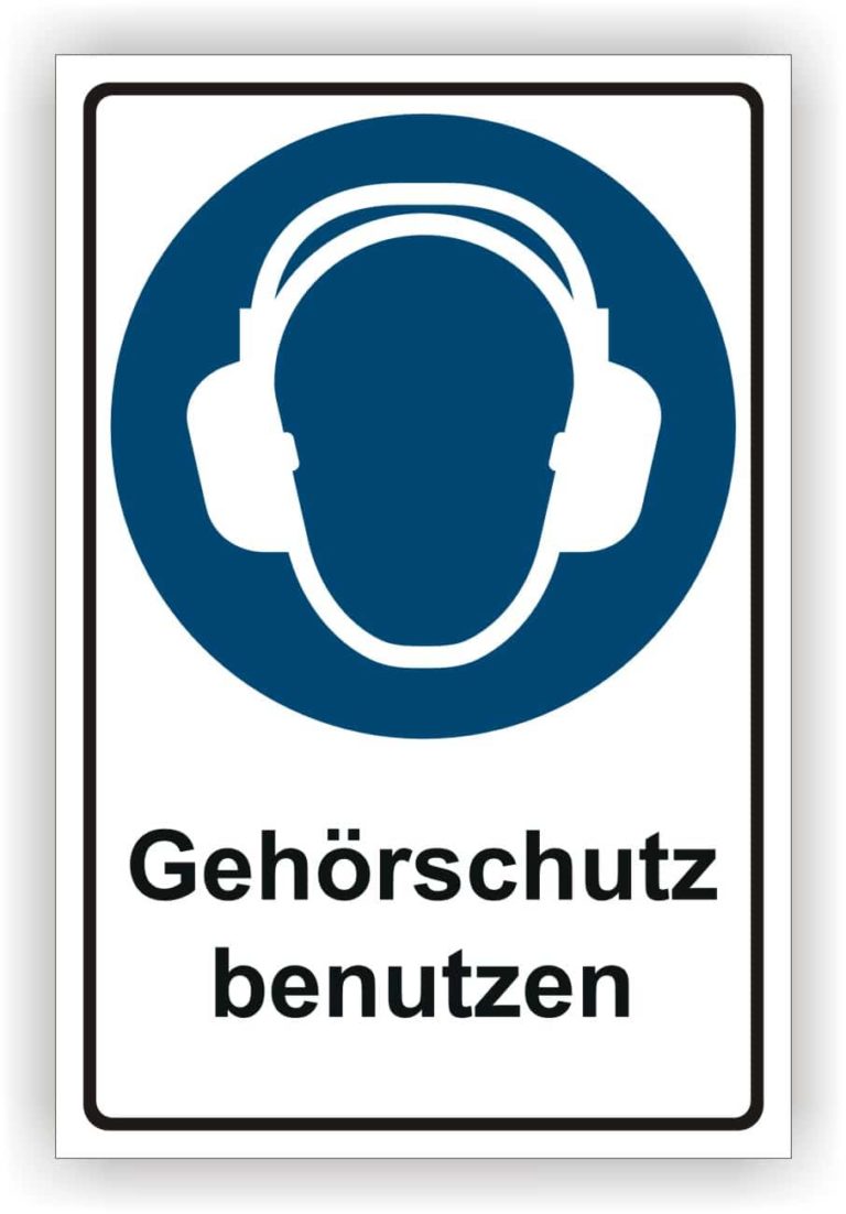 Kombischild - Gehörschutz benutzen DIN EN ISO 7010 ASR A1.3 M003 ...