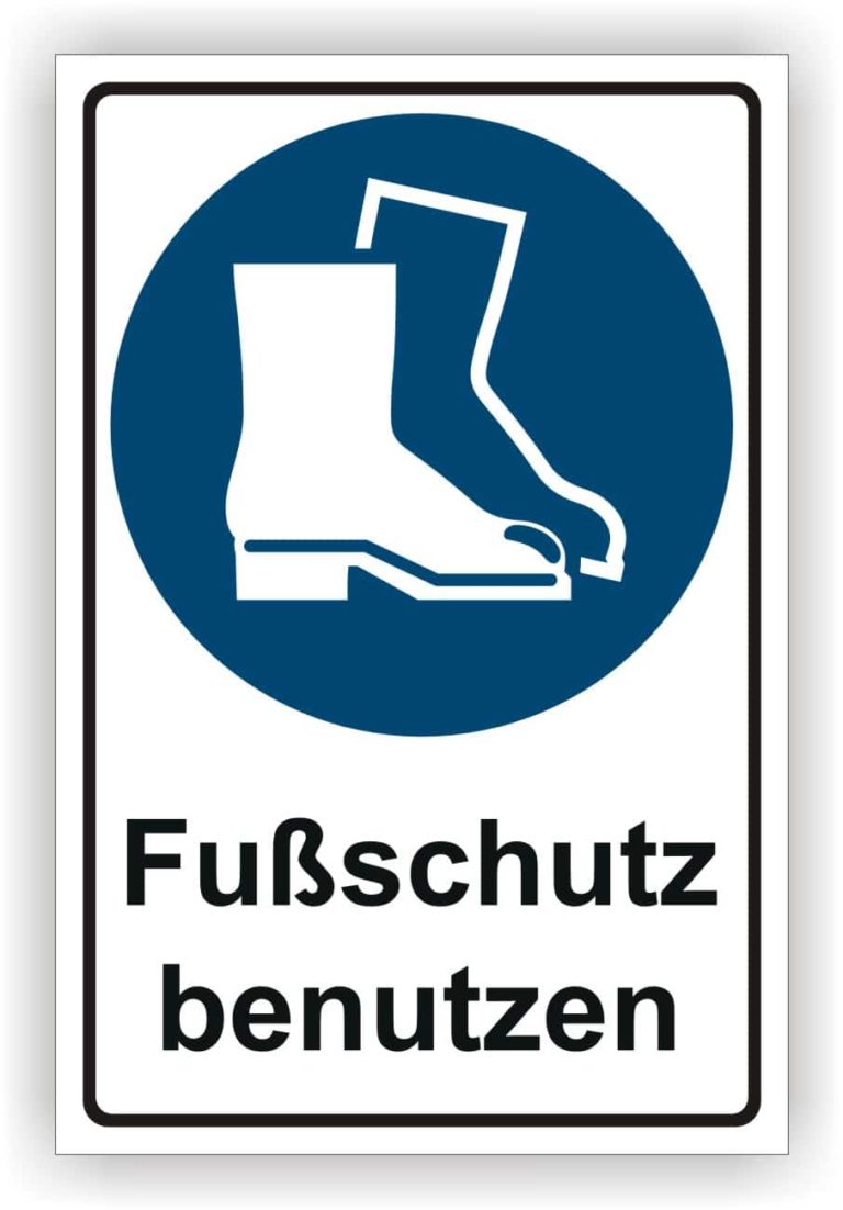 Kombischild - Fußschutz benutzen DIN EN ISO 7010 ASR A1.3 M008 - PrintEngel
