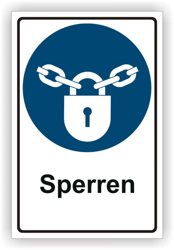 Kombischild - Sperren DIN 4844-2 M028 - PrintEngel