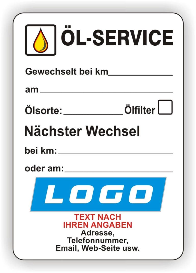 KFZ Service Aufkleber - PrintEngel
