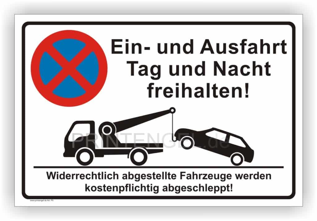 Privatparkplatz Schild mit Wunschtext, Parkverbot - PrintEngel