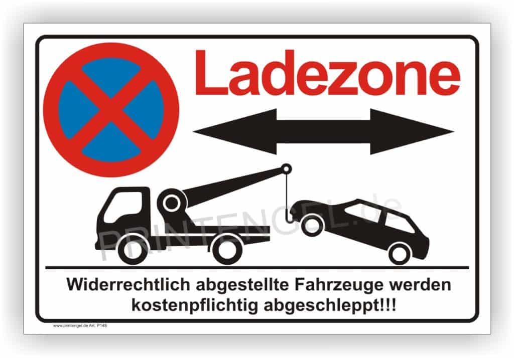 Schild Ladezone bitte freihalten - PrintEngel