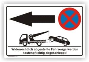 Pfeil links Symbol Halteverbot-Parkverbot - PrintEngel