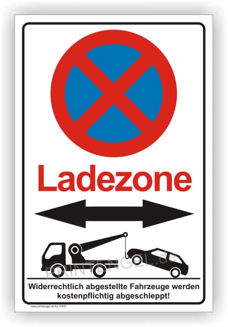 Ladezone freihalten Hinweisschild - PrintEngel