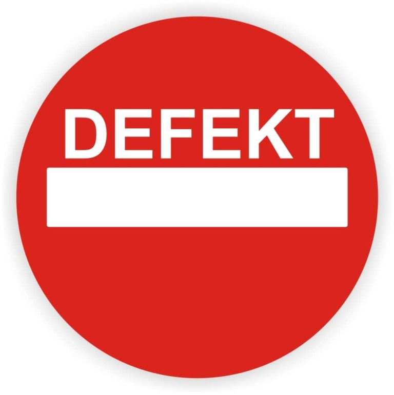 Defekt Plakette für Qualittätssicherung - PrintEngel