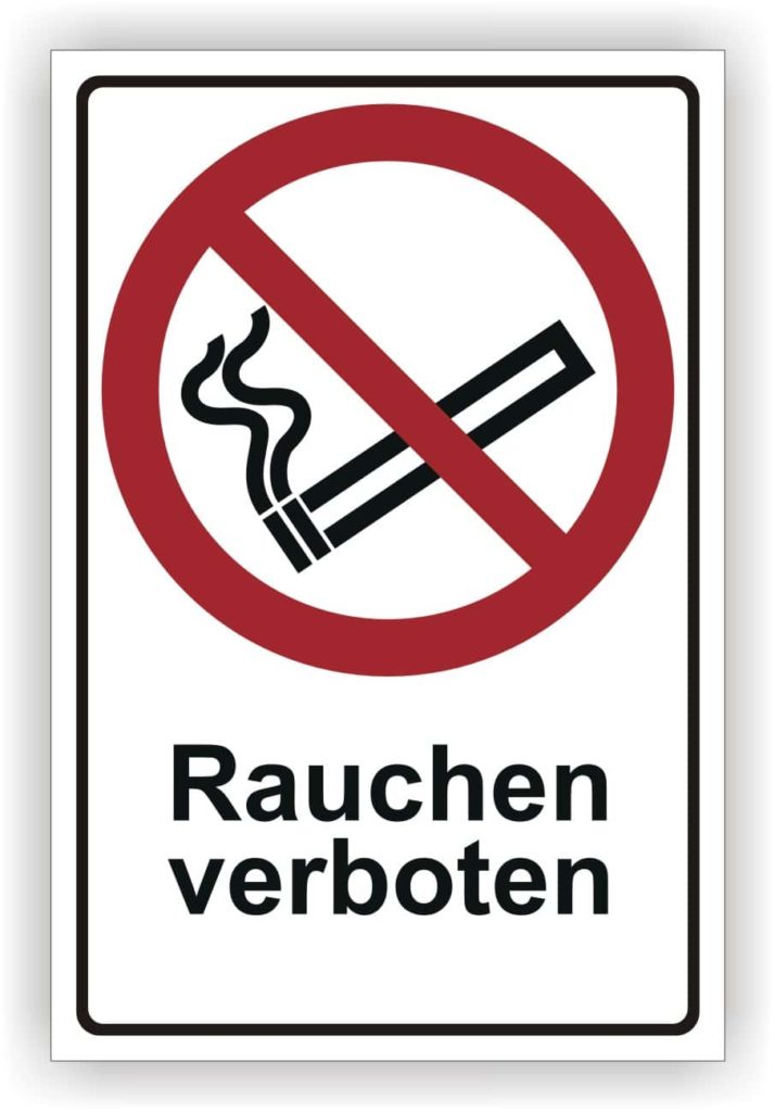 Kombischild Schild Rauchen verboten DIN EN ISO 7010 P002 ASR A1.3 Neu ...