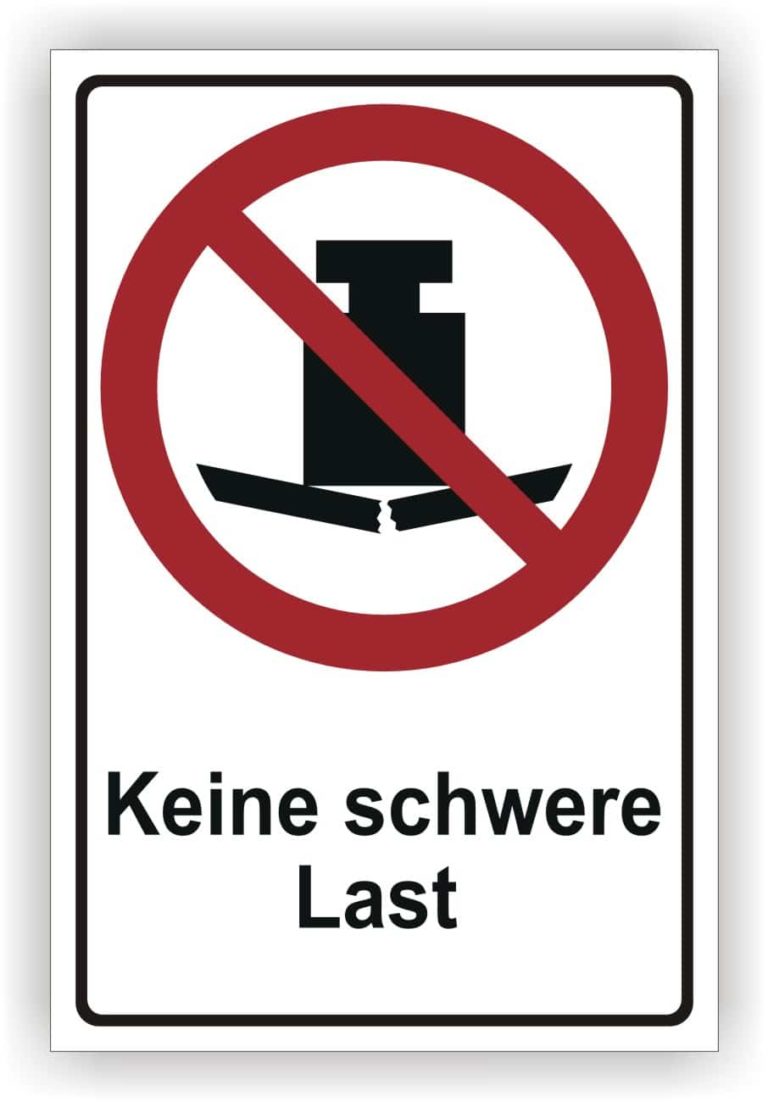 Kombischild - Keine schwere Last DIN EN ISO 7010 P012 ASR A1.3 Neu ...