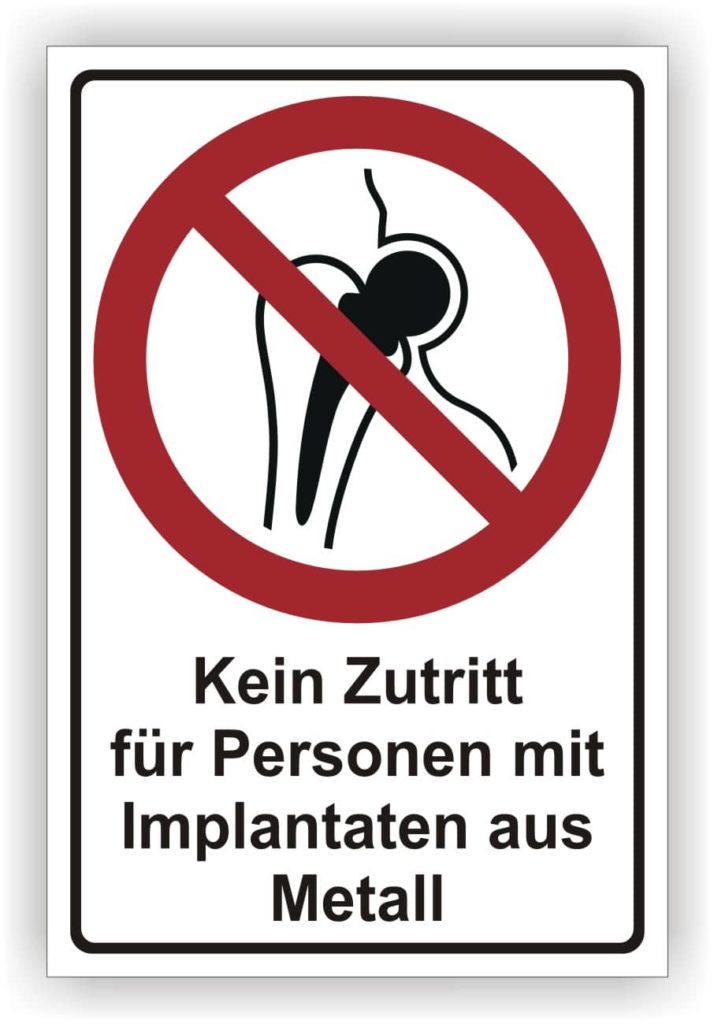 Kombischild - Kein Zutritt für Personen mit Implantaten aus Metall DIN ...