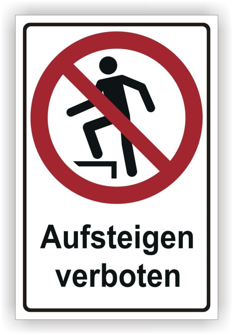 Kombischild Aufsteigen verboten DIN EN ISO 7010 P019 - PrintEngel