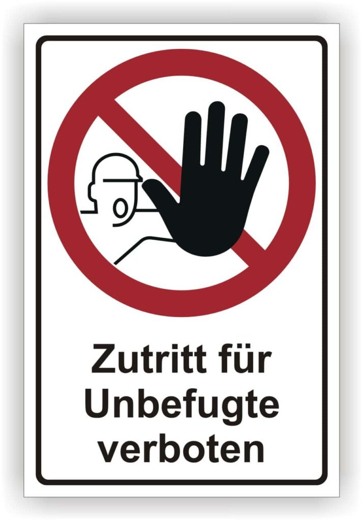 Schild- Kombischild Zutritt für Unbefugte verboten DIN 4844-2 D-P006 ...