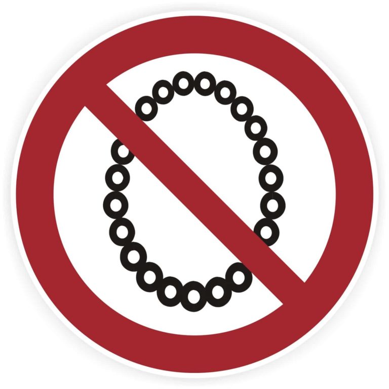 Bedienung mit Halskette verboten - PrintEngel