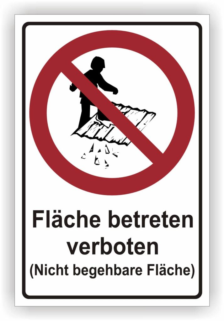 Schild- Kombischild Fläche betreten verboten - PrintEngel