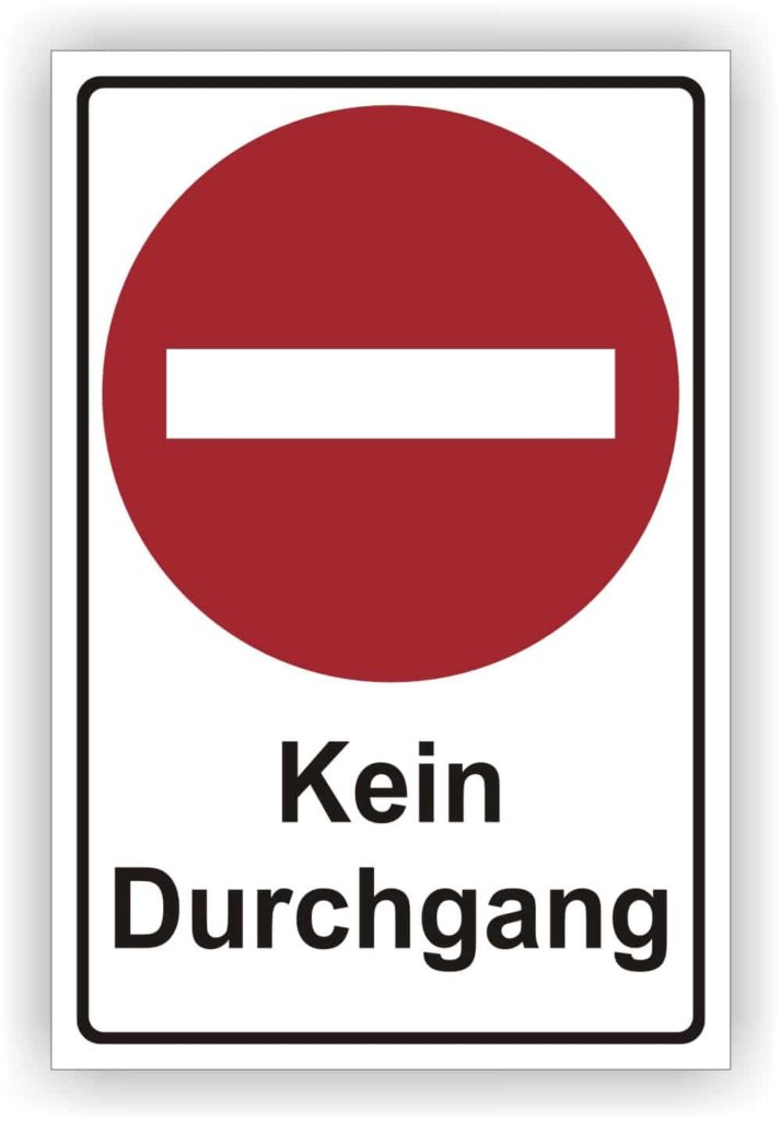 Schild- Kombischild -Kein Durchgang- PrintEngel