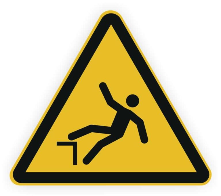 Warnung vor Absturzgefahr DIN EN ISO 7010 W008 ASR A1.3 Piktogramm ...