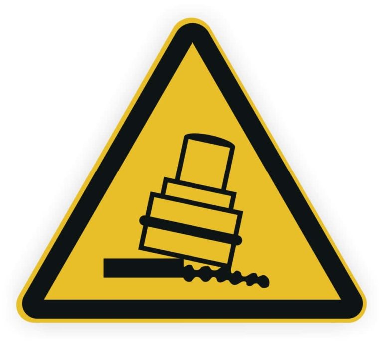 Warnung vor Kippgefahr beim Walzen DIN 4844-2 D-W024 Aufkleber ...