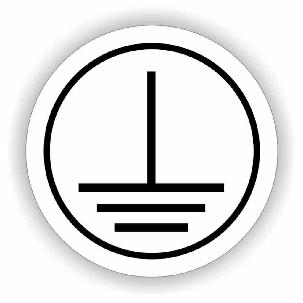 Aufkleber Schutzleiter Erde weiß mit Erdungszeichen Leiterkennzeichen ...