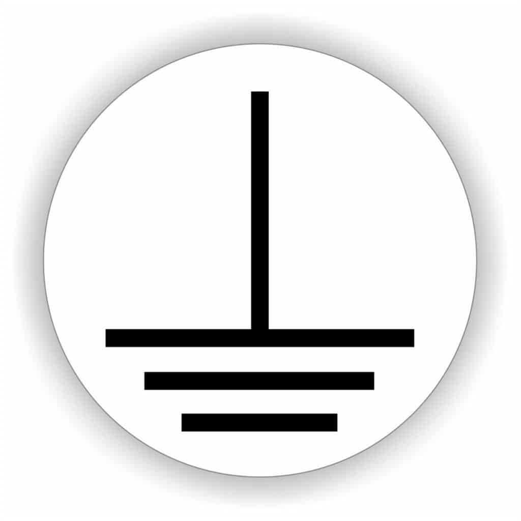 Erdungszeichen Aufkleber Schutzleiter Erde Leiterkennzeichen weiß-