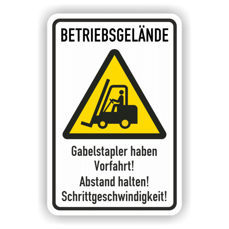 Achtung Staplerverkehr Warnschild - PrintEngel
