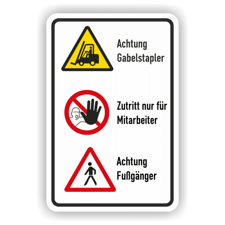 Achtung Staplerverkehr Warnschild - PrintEngel