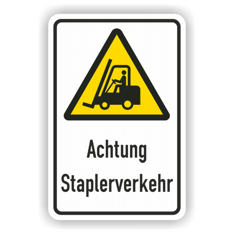 Achtung Staplerverkehr Warnschild - PrintEngel
