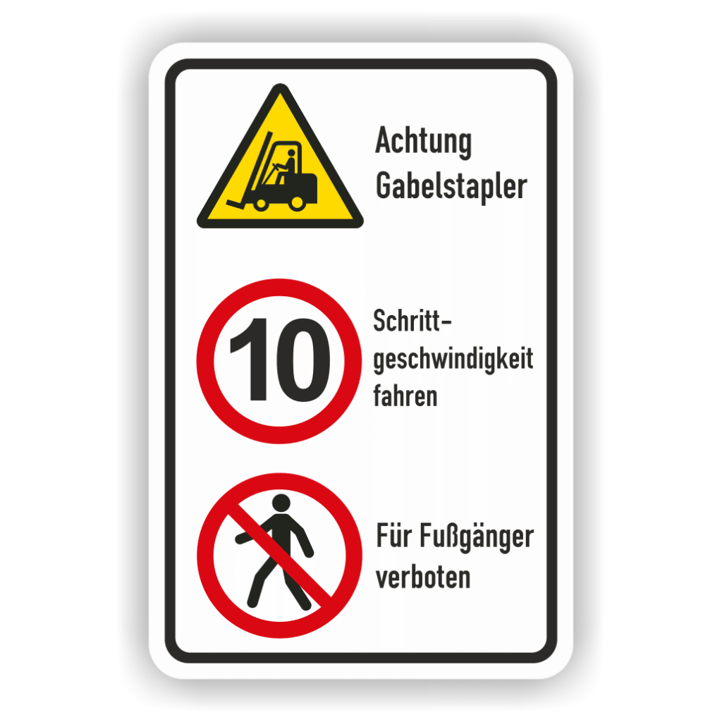 Achtung Staplerverkehr Warnschild - PrintEngel