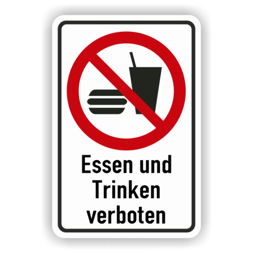Essen und Trinken verboten Schild - PrintEngel