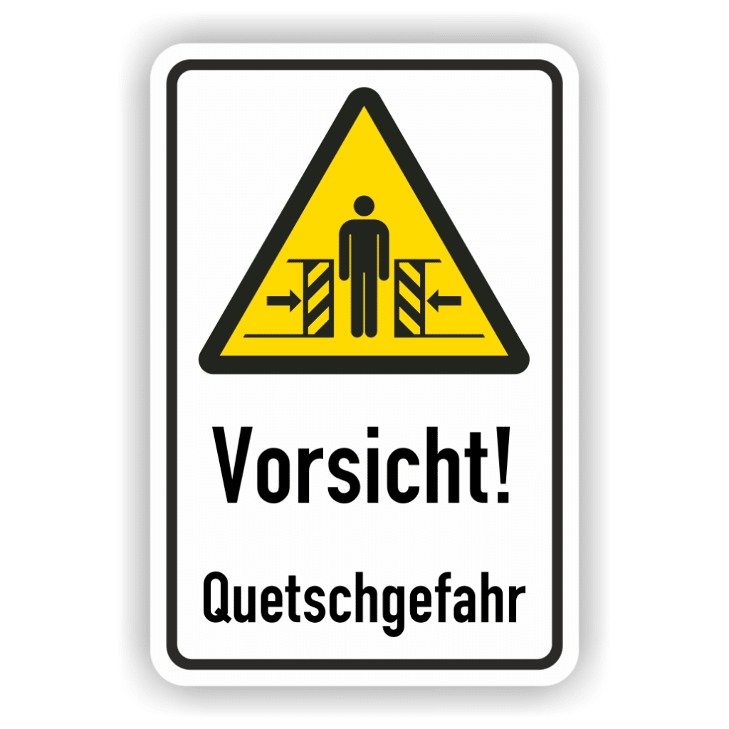 Warnschild -Vorsicht Quetschgefahr - PrintEngel