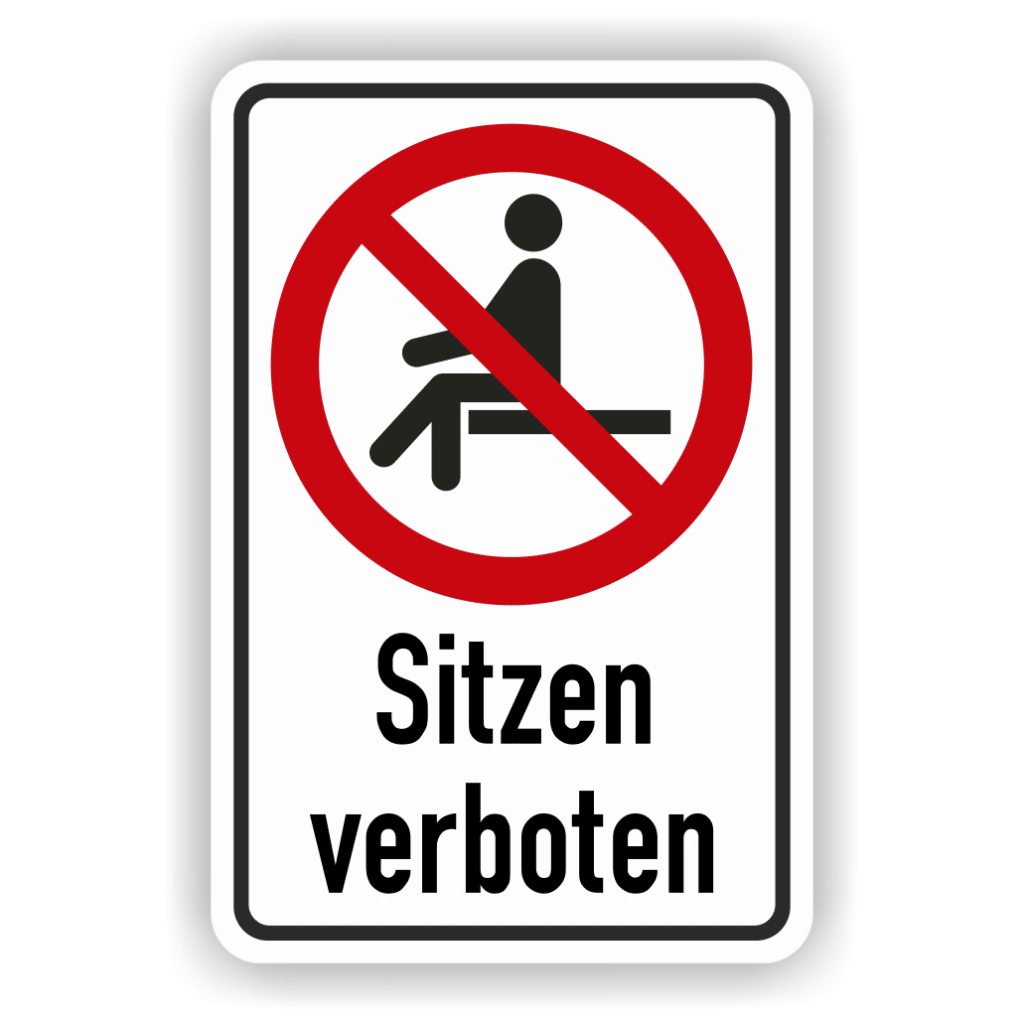 Sitzen verboten Verbotsschild - PrintEngel