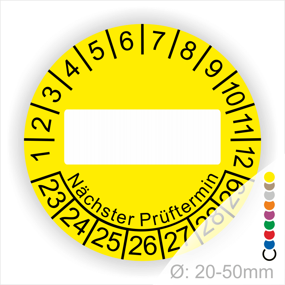 Prüfplaketten Neutral mit Beschriftungsfeld - PrintEngel